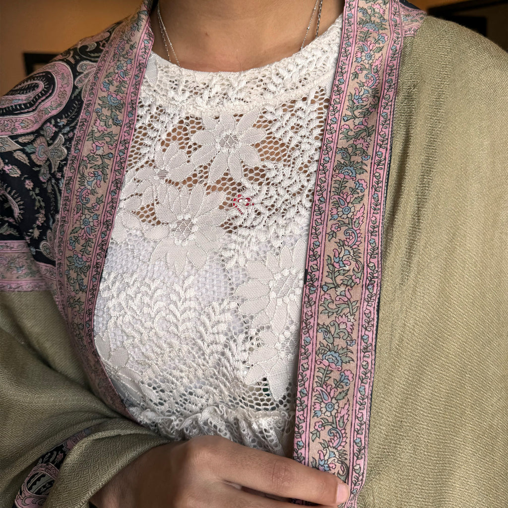 Harsha Upcycled Sari Reversible Shawl Handcrafted, Ethical, One-of-a-K